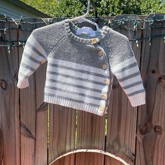 Rene Rofe | Shirts & Tops | Rene Rafe Baby Grey White Striped Sweater ...